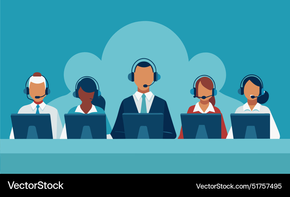 Call center customer service collection set Vector Image