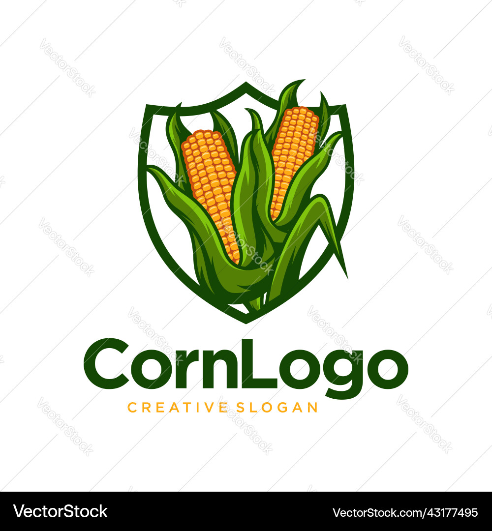 Corn farming logo design Royalty Free Vector Image