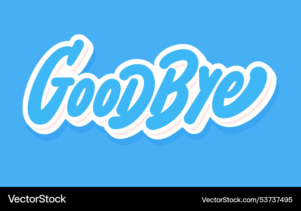 Handwritten Farewell Typography Banner Royalty Free Vector