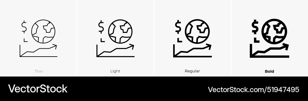 Inflation icon thin light regular and bold style Vector Image