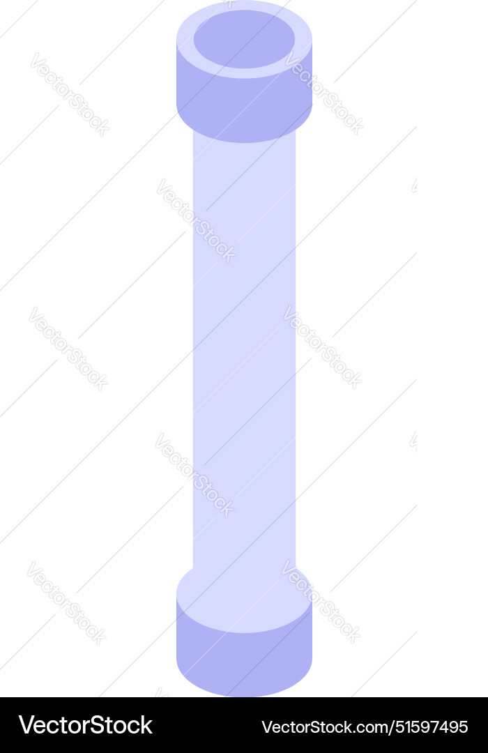 Long metal pipe is standing vertically Royalty Free Vector