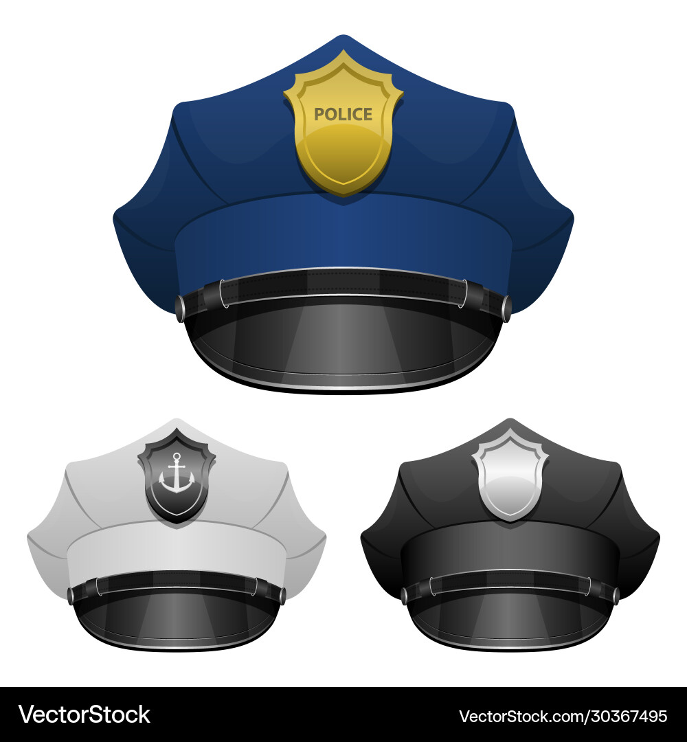 Police officer hat Royalty Free Vector Image - VectorStock