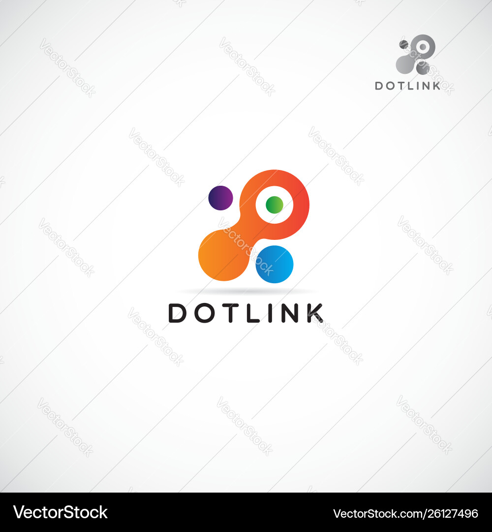 Abstract colorful dot link logo sign symbol icon Vector Image