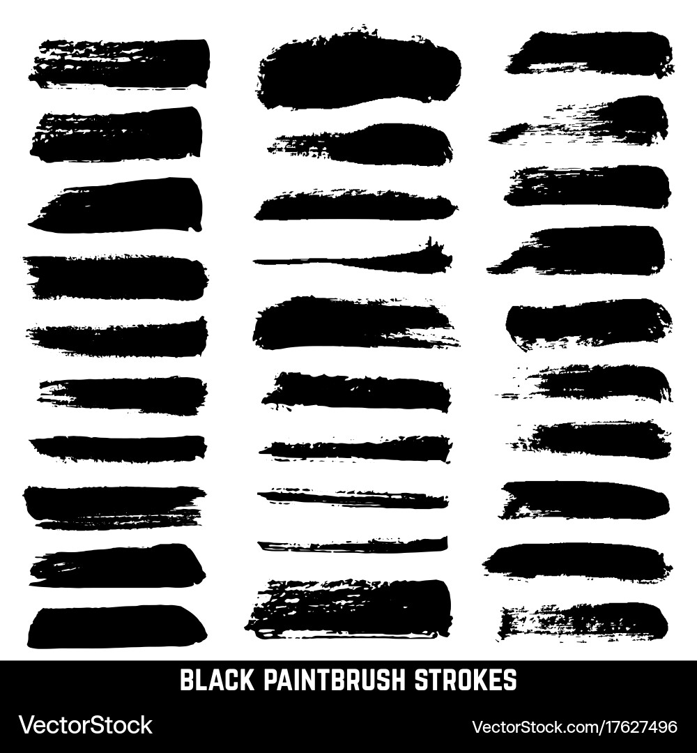 Artistic ink paint blob brushes inked Royalty Free Vector
