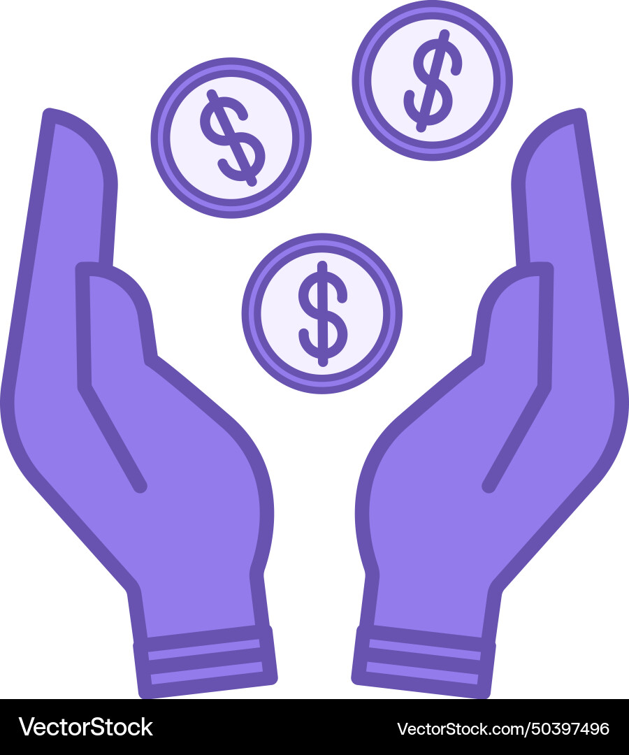 Colored savings icon of dollar coins Royalty Free Vector