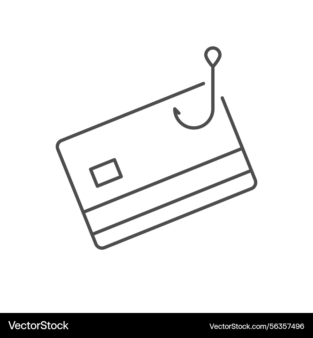 Credit card phishing line icon Royalty Free Vector Image