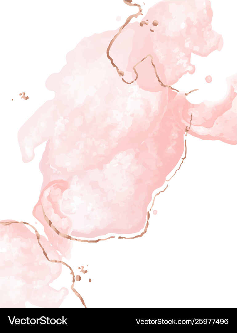 Dynamic fluid pink art with watercolor splashes Vector Image