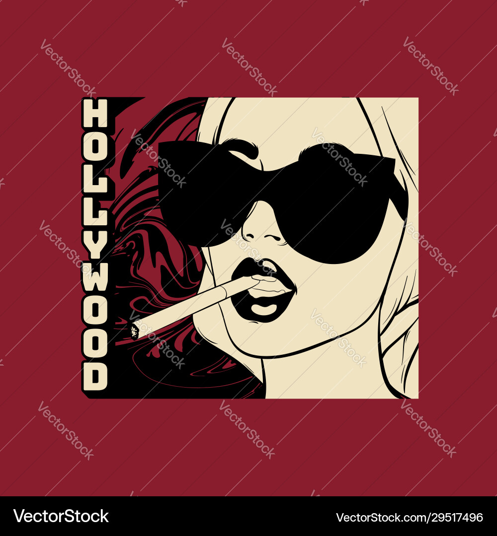 Hollywood Girl with Cigarette Royalty Free Vector Image