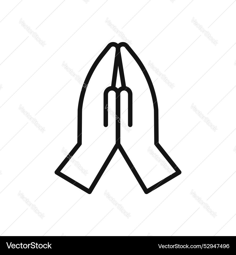 Pray icon symbol on white background Royalty Free Vector