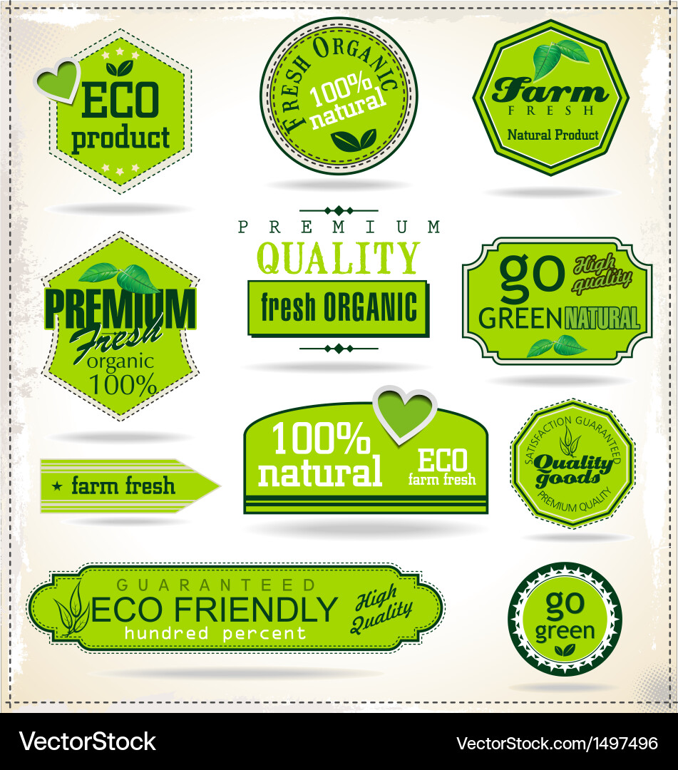 Set of organic labels Royalty Free Vector Image