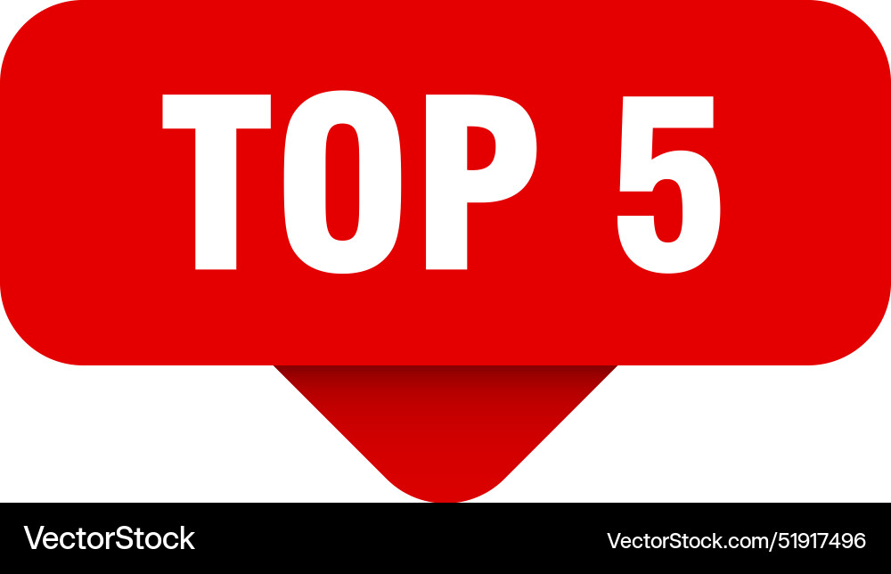 Top 5 sticker top 5 sign on transparent background