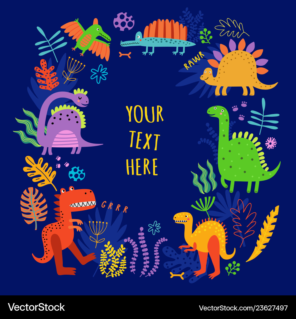 Dinosaurs background Royalty Free Vector Image