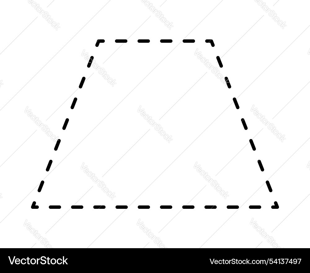 Dotted trapezoid figure isolated on white Vector Image