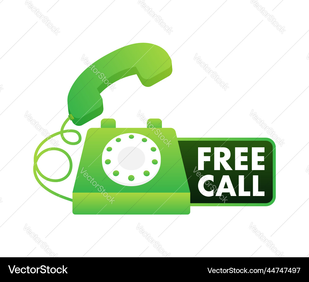 Free call information technology telephone icon Vector Image