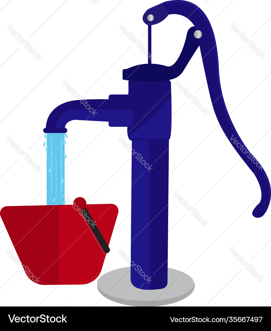 Hand pump on white background Royalty Free Vector Image