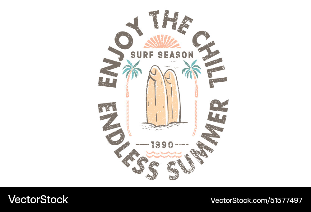 Palm tree design enjoy the chill Royalty Free Vector Image