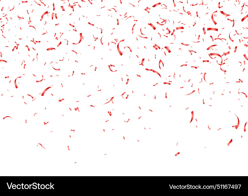 Red confetti falling paper ribbons isolated on Vector Image