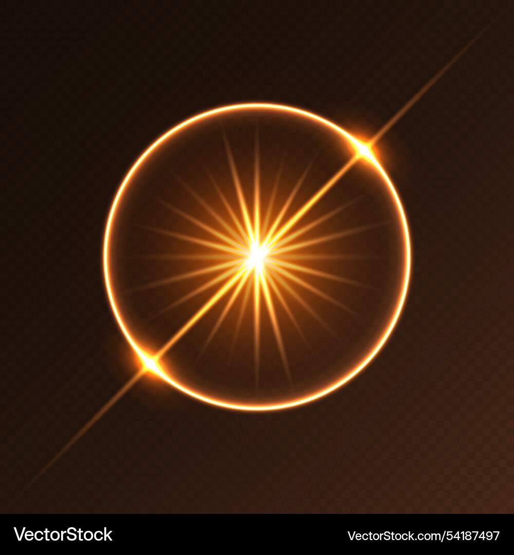 Sunlight flare glowing shiny sparkle lens Vector Image