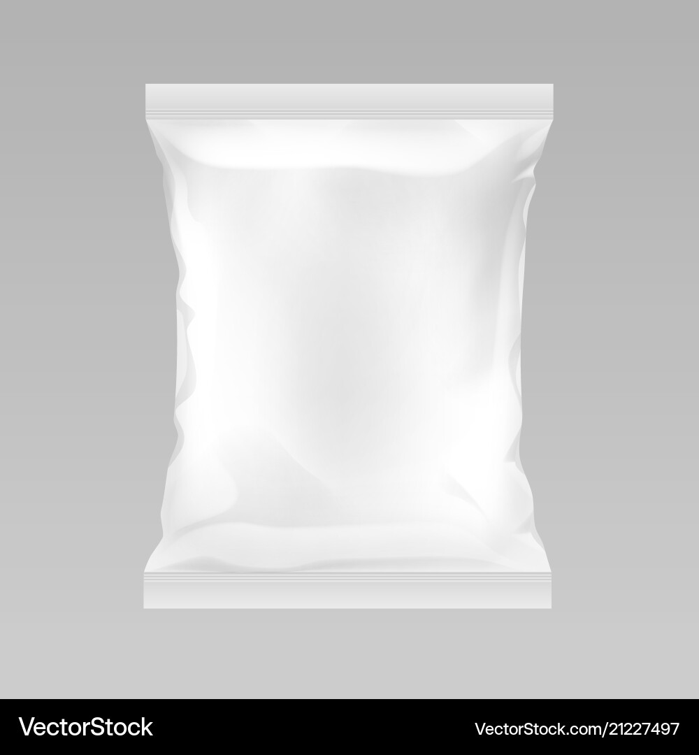 White Plastic Foil Bag - Sealed Royalty Free Vector Image