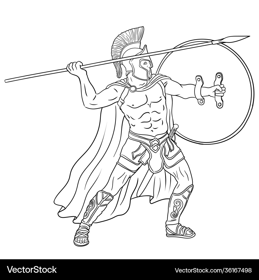 Ancient greek warrior Royalty Free Vector Image