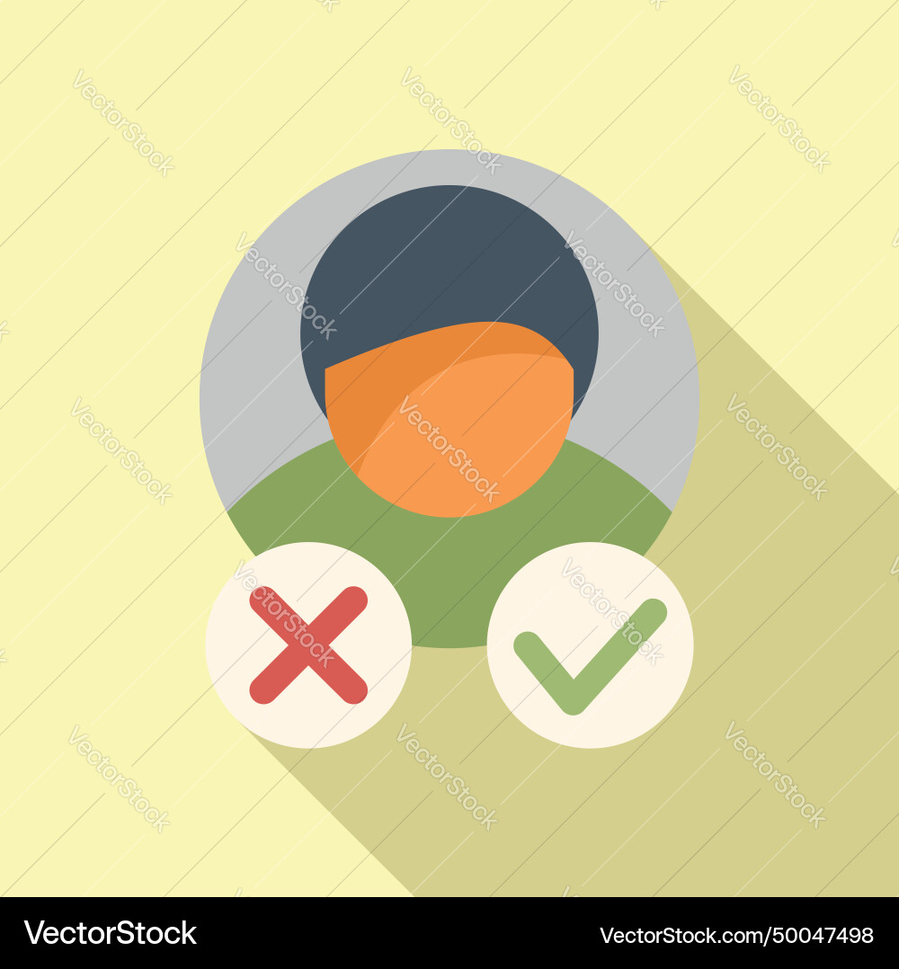 Approved or not candidate icon flat job Royalty Free Vector