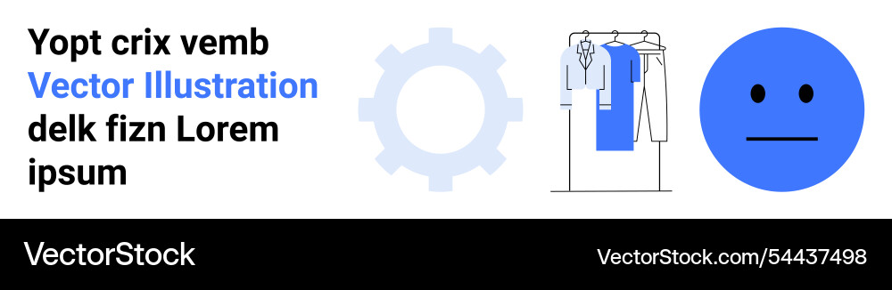 Minimalist mockup design with text gear icon Vector Image