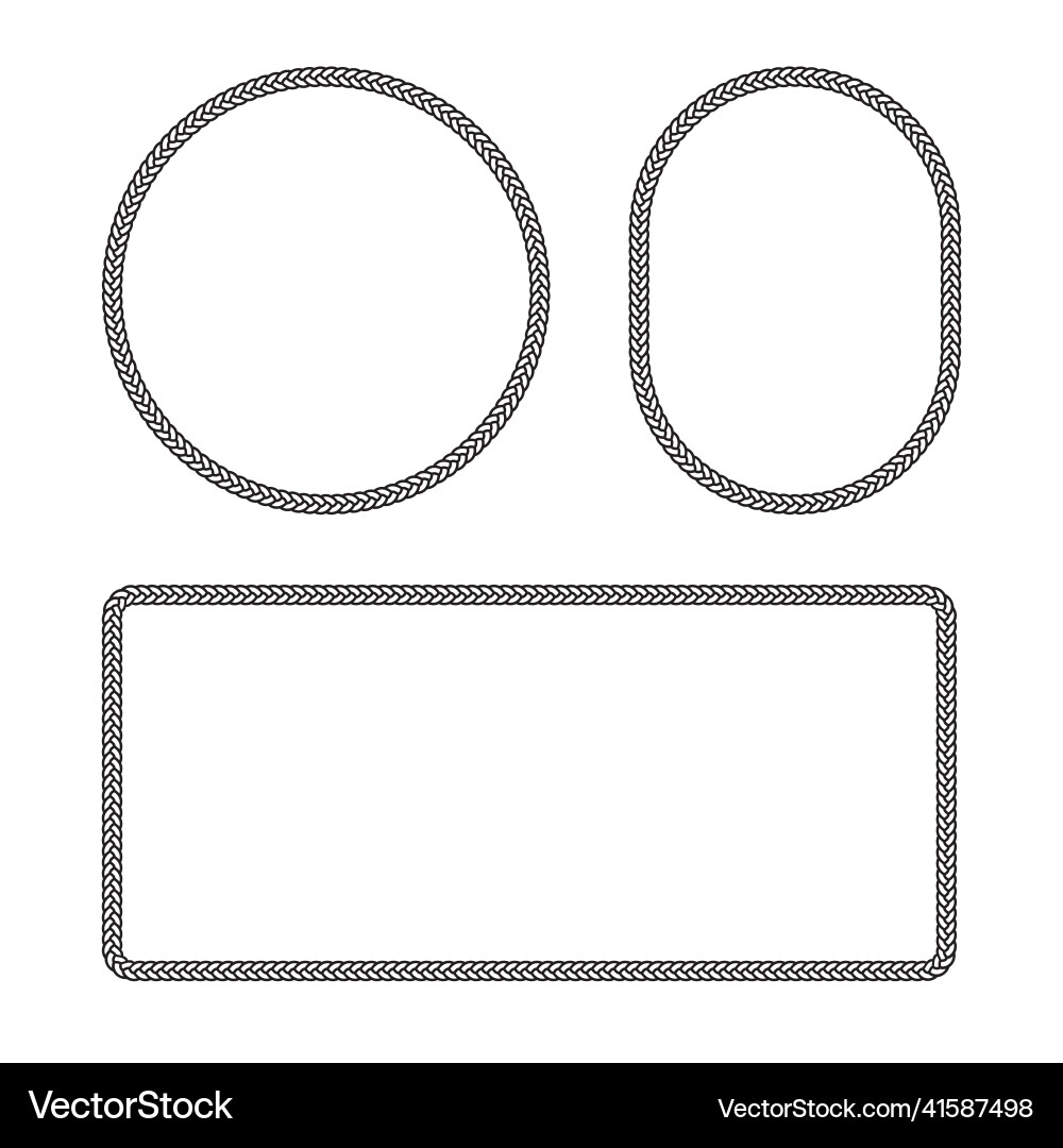 Rope boarder circle pattern frame Royalty Free Vector Image