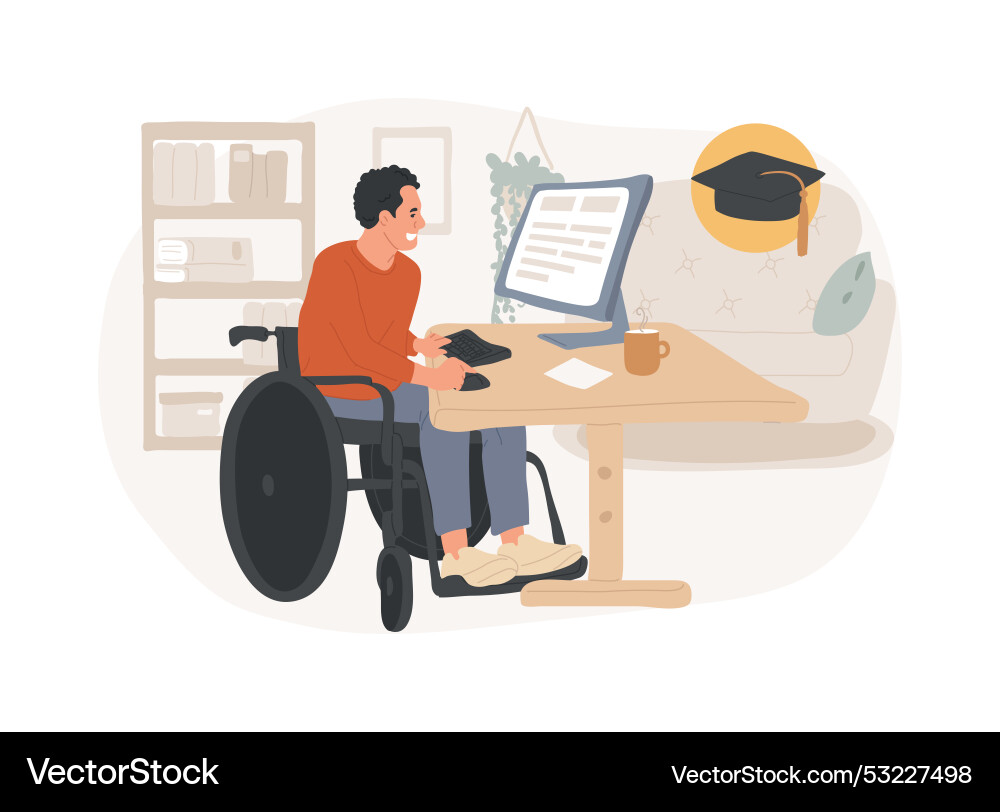 Study from home isolated cartoon Royalty Free Vector Image