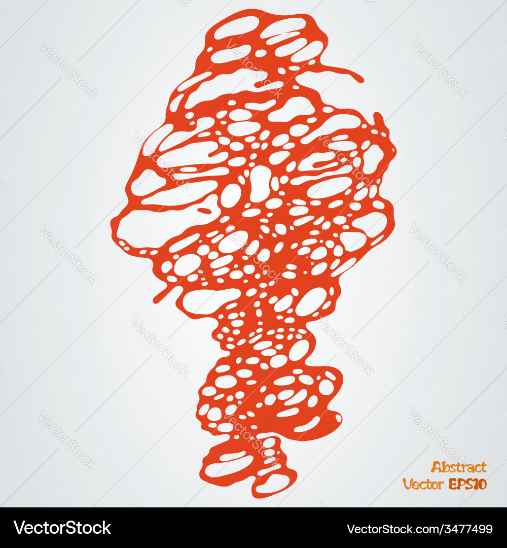 Abstract chaotic red structure made with ink Vector Image