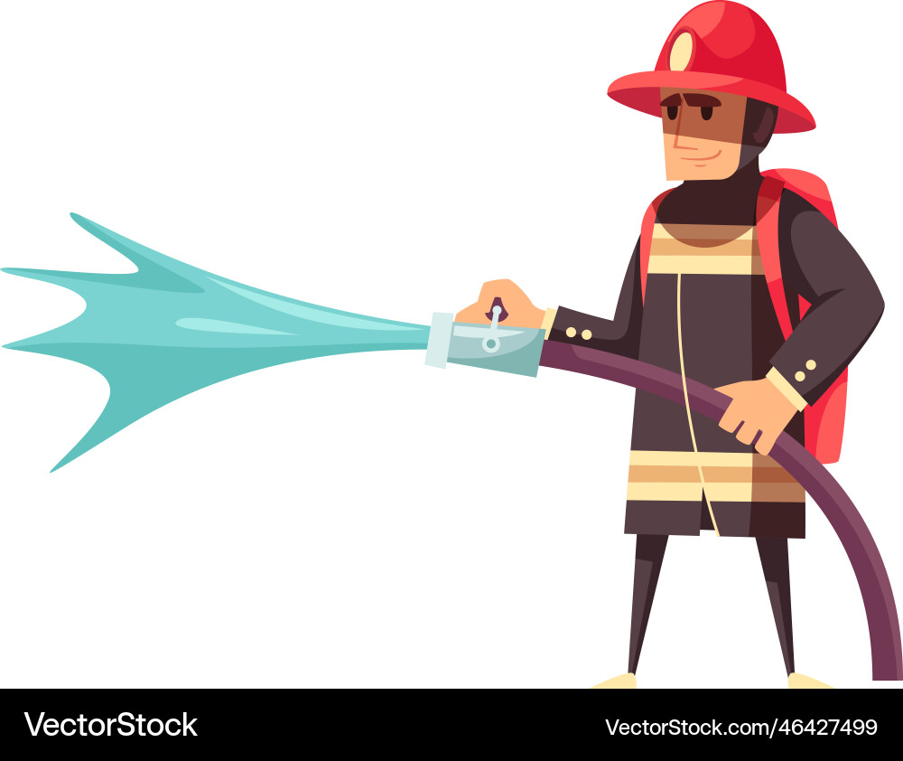 Flat firefighter Royalty Free Vector Image - VectorStock