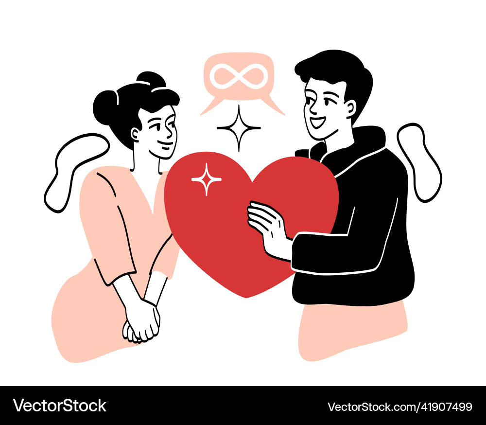 Giving and sharing love Royalty Free Vector Image