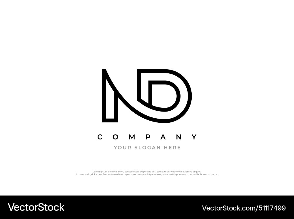Initial letter nd logo design Royalty Free Vector Image