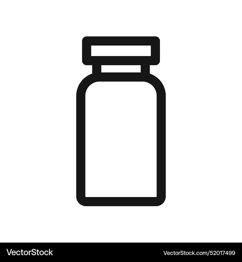 Injection vial icon black line art Royalty Free Vector Image