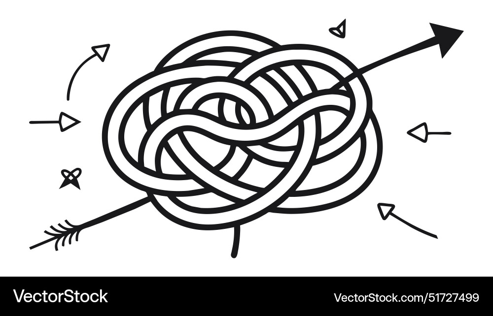 Messy scribble arrow lines chaotic doodle line Vector Image
