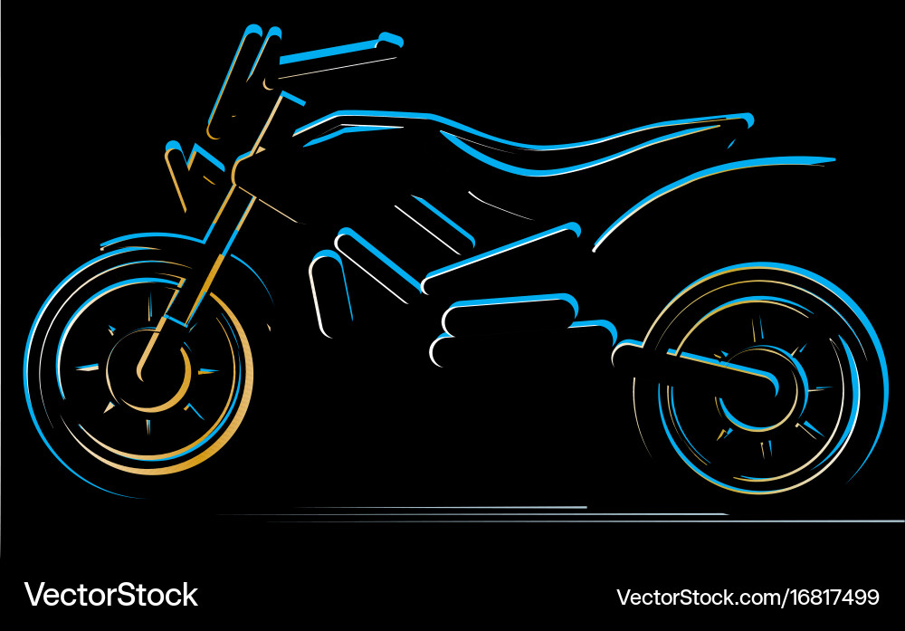 Motorcycle on black background moto Royalty Free Vector