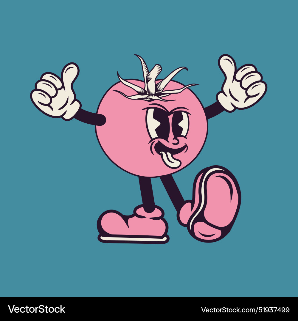 Retro character design from tomatoes Royalty Free Vector