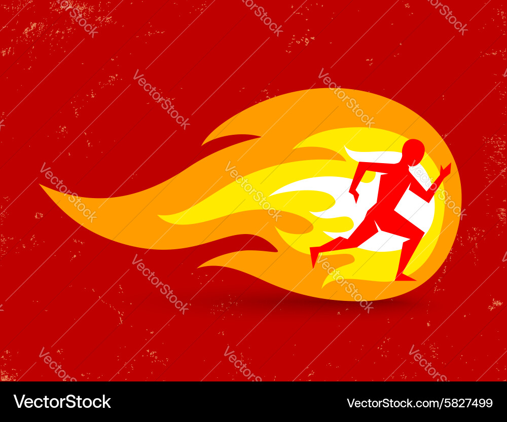 Running Flame Silhouette Royalty Free Vector Image