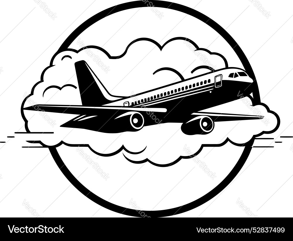 Sketchy soaring whimsical aircraft symbol Vector Image