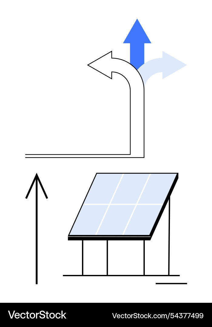 Solar panel and arrows representing directional Vector Image