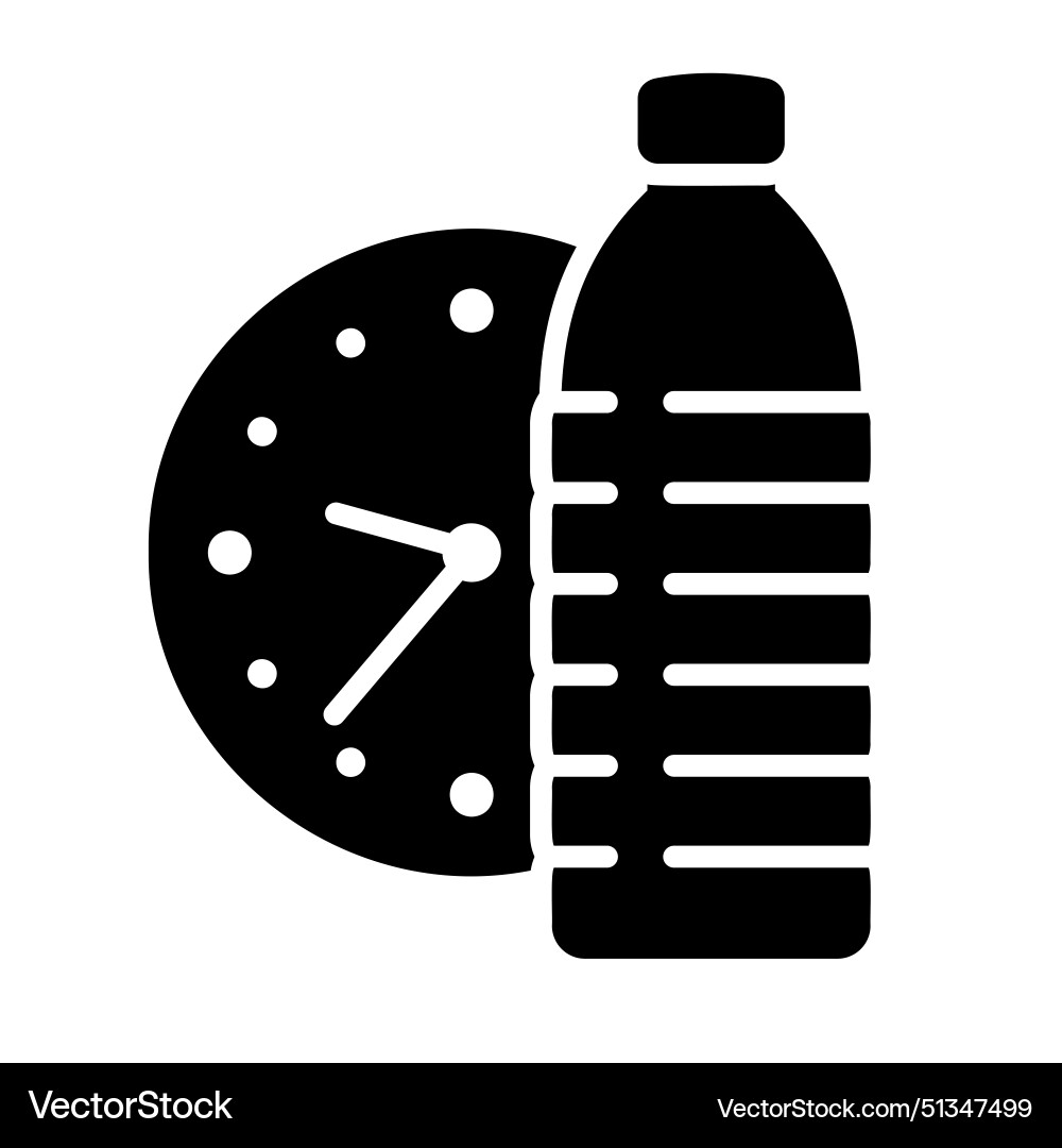 Time to drink water solid icon Royalty Free Vector Image