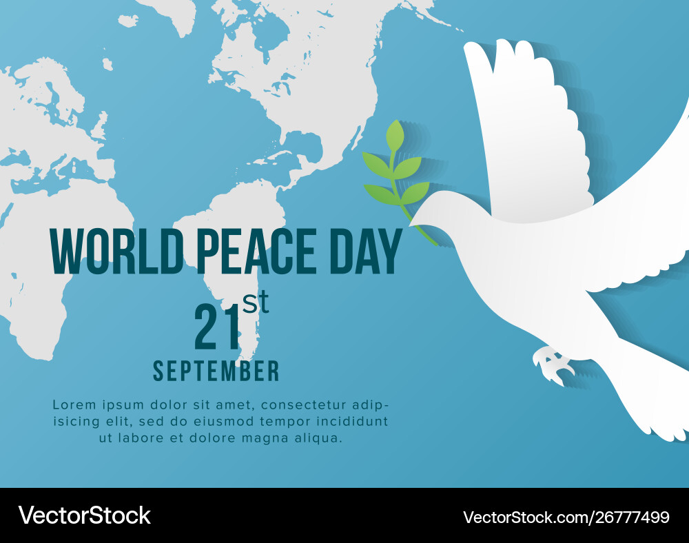 World peace day template design for banner Vector Image
