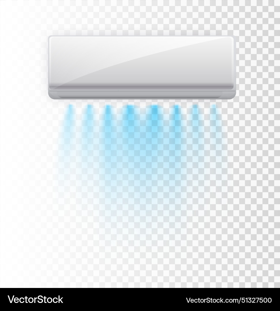 Air conditioner with cold wind waves conditioning Vector Image