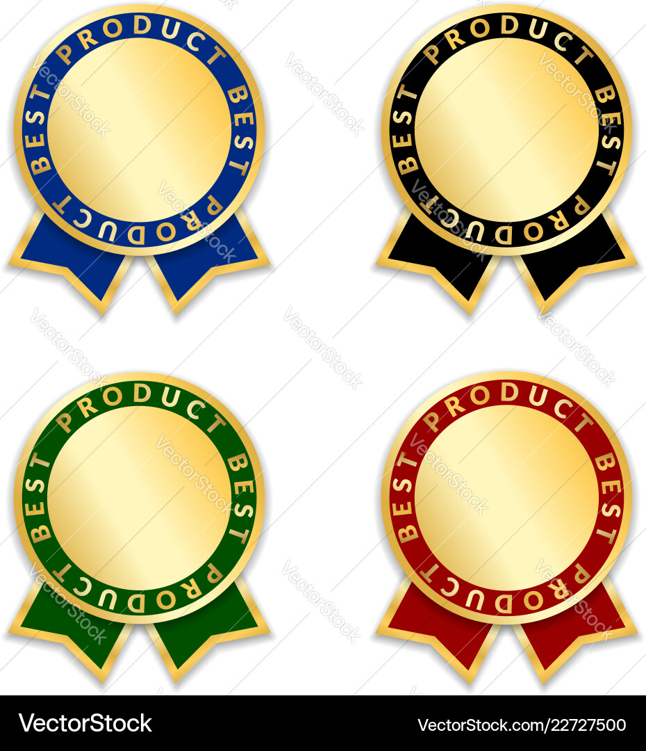 Award ribbon the best set Royalty Free Vector Image