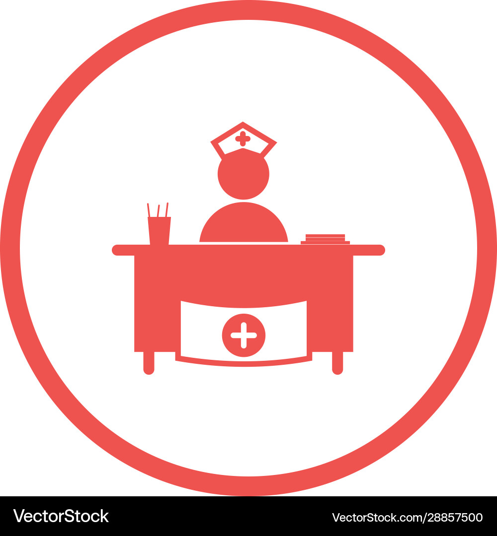 Beautiful hospital reception glyph icon Royalty Free Vector