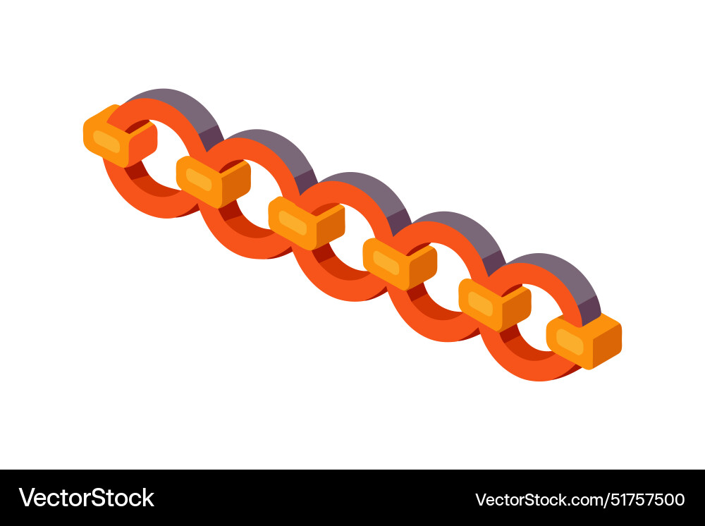 Chain flat on white background Royalty Free Vector Image