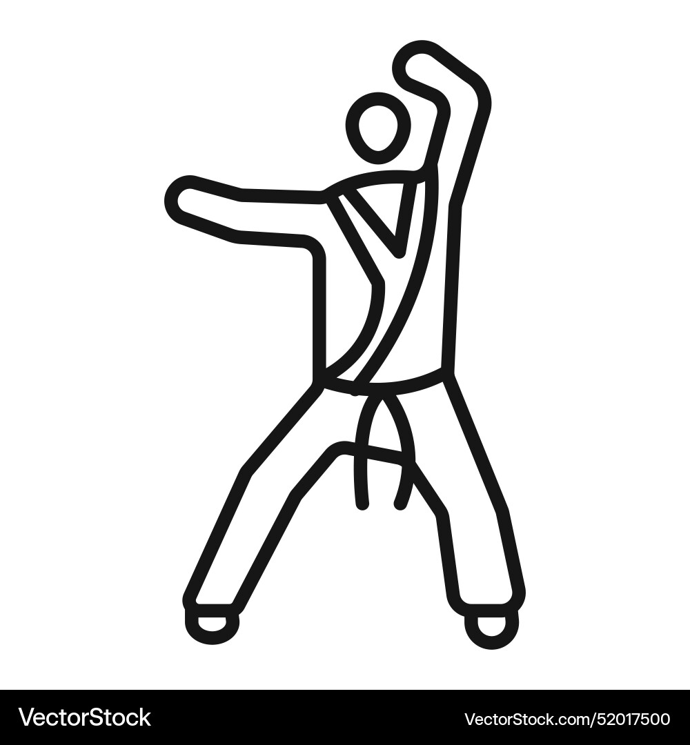 Karate icon black line art Royalty Free Vector Image