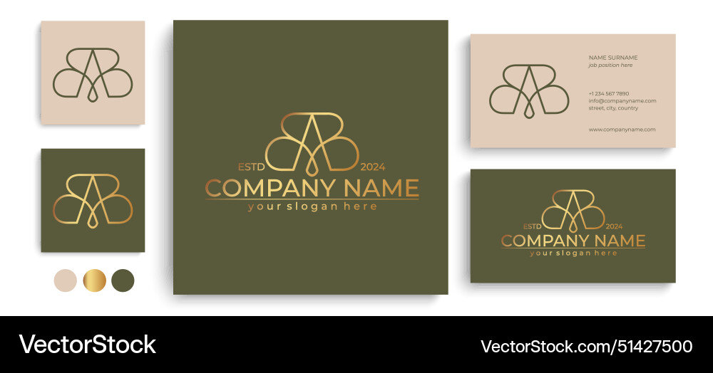 Logo ab letter template elements personal Vector Image