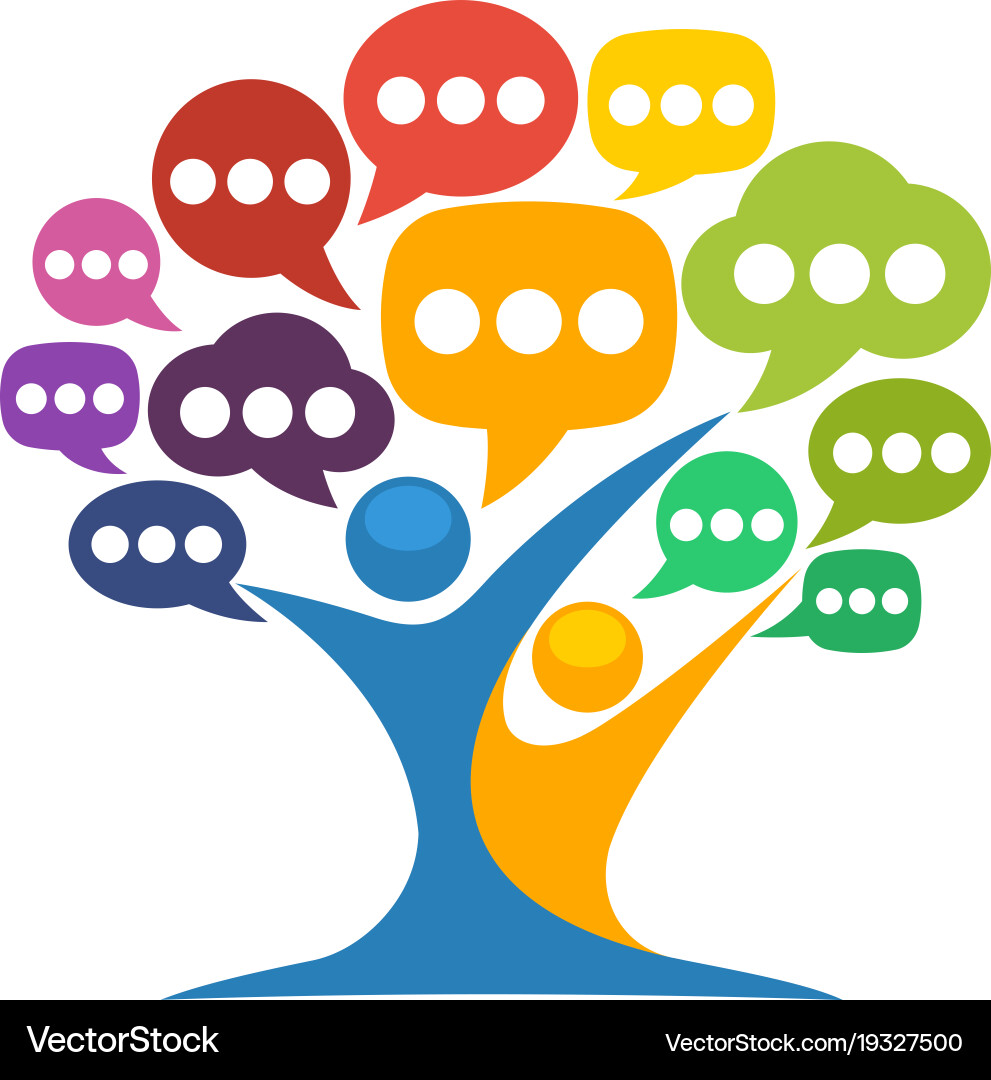 Logo icon for media conversation Royalty Free Vector Image