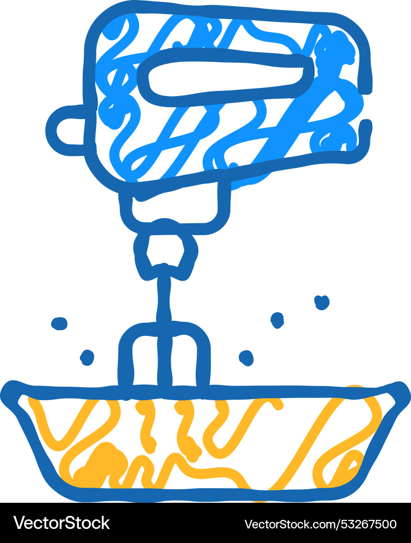 Mixer kitchen tool icon doodle Royalty Free Vector Image