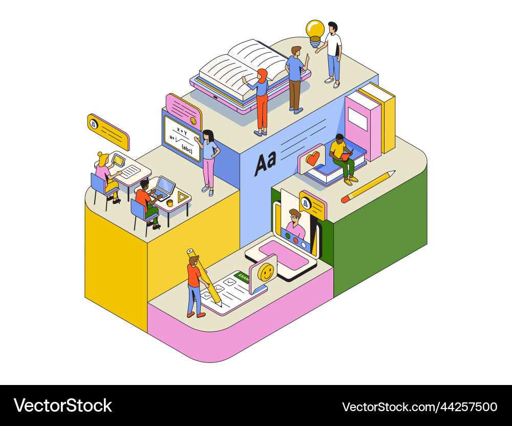 Modern Education Isometric Concept Royalty Free Vector Image